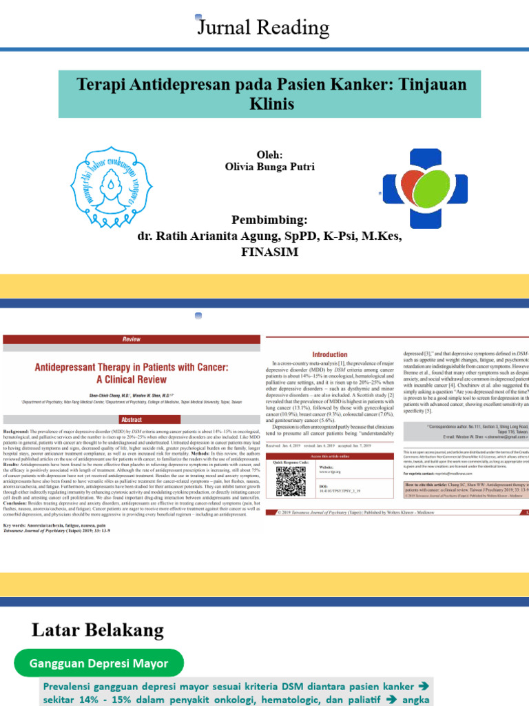 Jurding Psikopal - Antidepresan Pada Pasien Kanker | PDF