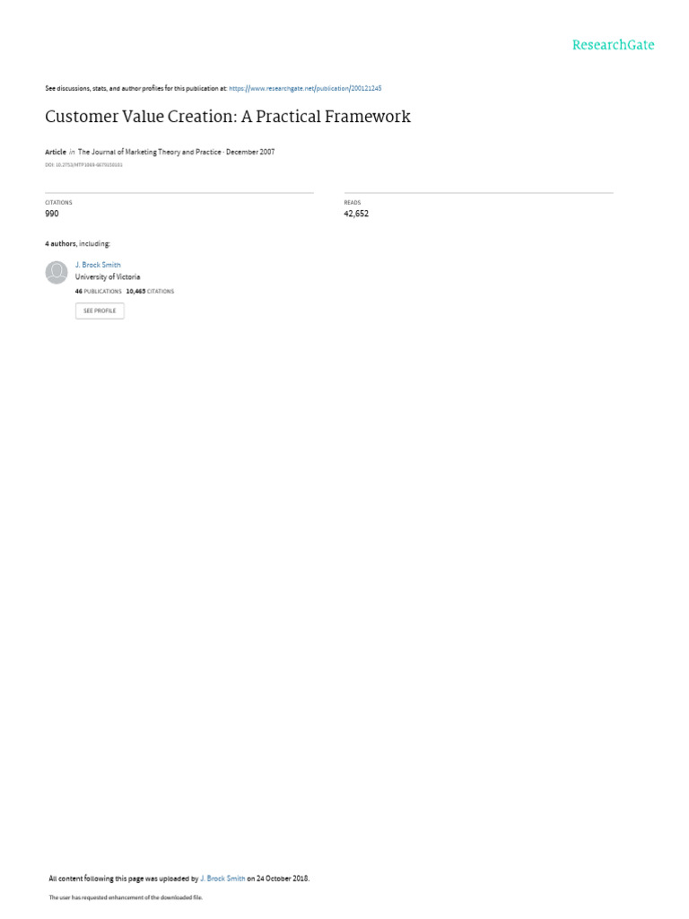 Smith Colgate Customer Value Article 2007 | PDF | Marketing | Economics