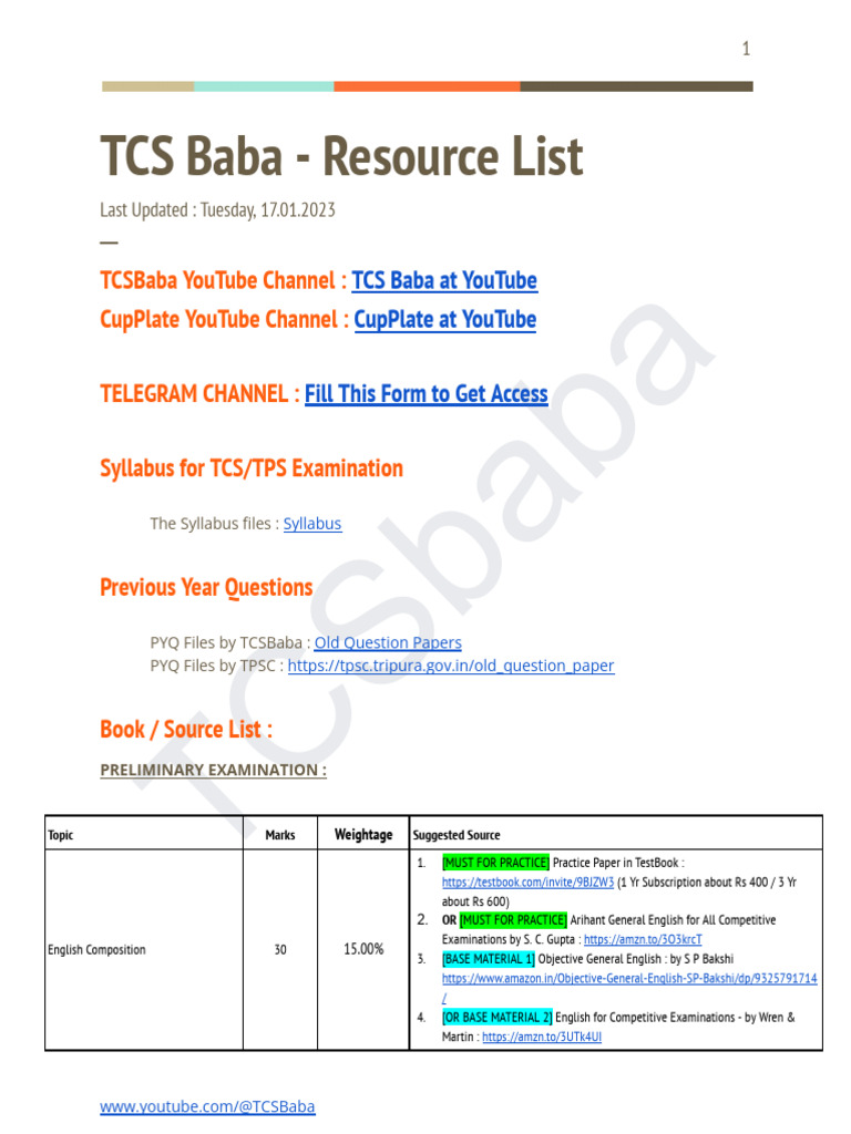 TCS/TPS Exam Preparation Resources | PDF | Economies