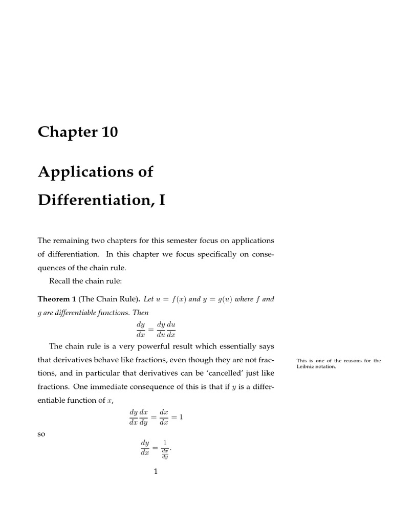 M1 Chapter 10 | PDF | Derivative | Function (Mathematics)