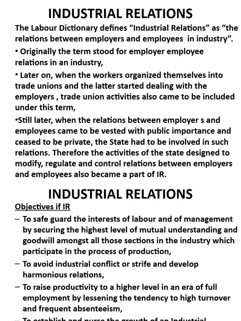 Industrial Relations | PDF | Employment | Labour Economics