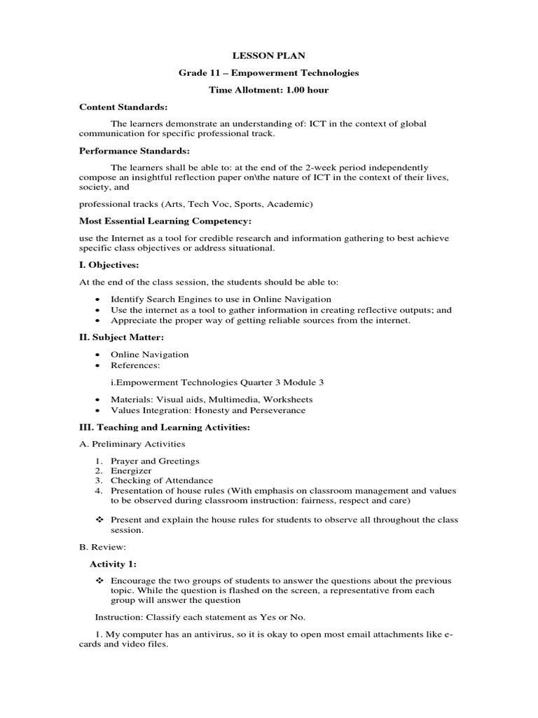 Lesson Plan (Demo Teaching) | PDF | Educational Technology | Lesson Plan
