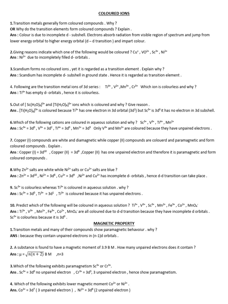 Fecu 10 B | PDF | Transition Metals | Chemical Bond