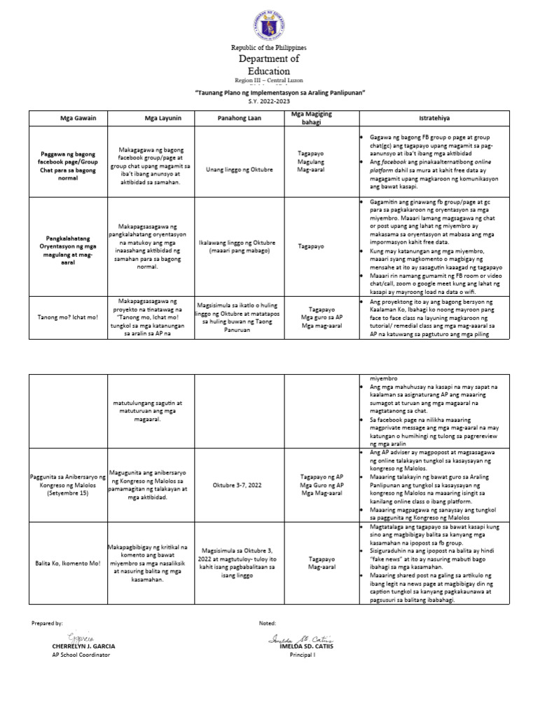 Ap Action Plan | PDF