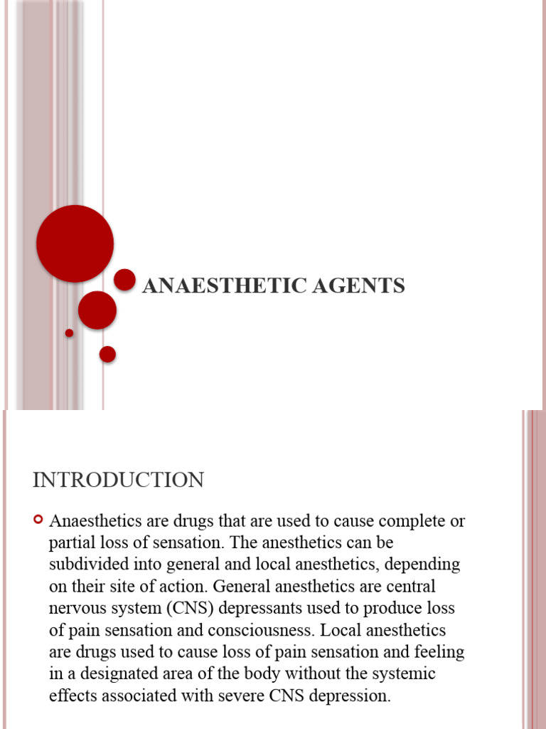 ANAESTHETIC AGENTS | PDF | Anesthesia | Midazolam