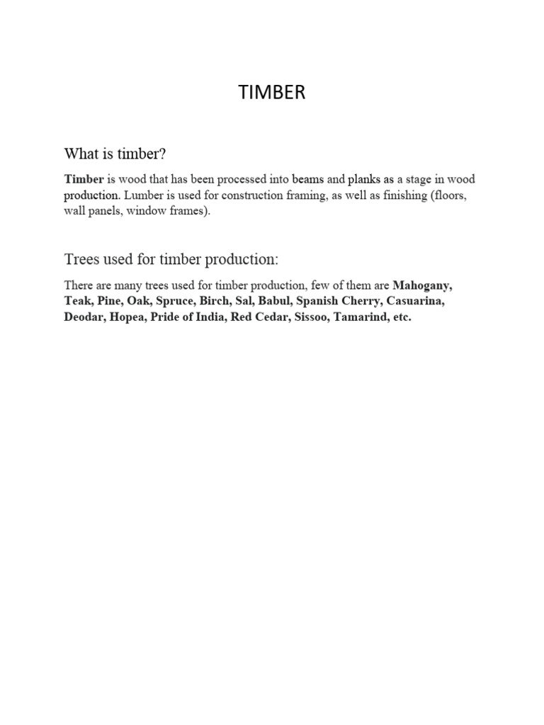 REPORT-TIMBER | PDF | Lumber | Wood