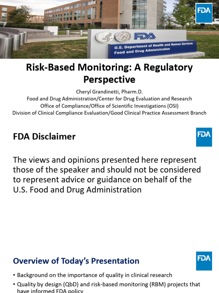 Risk Based Monitoring | PDF | Clinical Trial | Food And Drug Administration