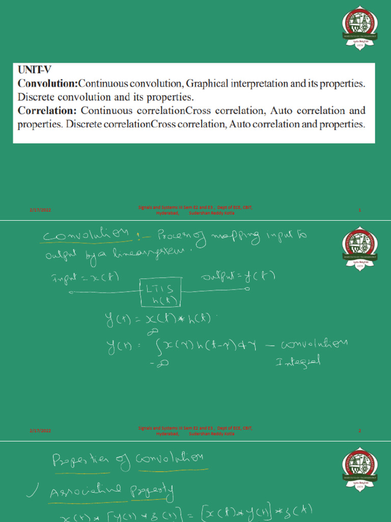 Unit 5 Convolution and Correlation | PDF | Business | Computers