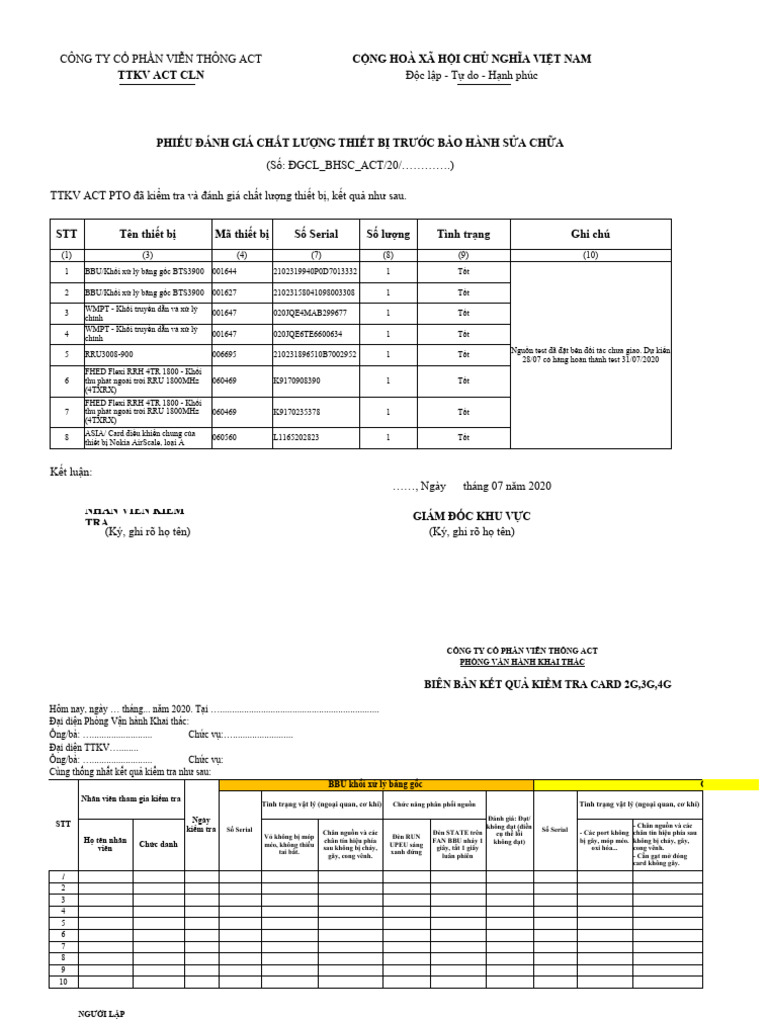 BB Đánh Giá QLT Bổ Sung | PDF