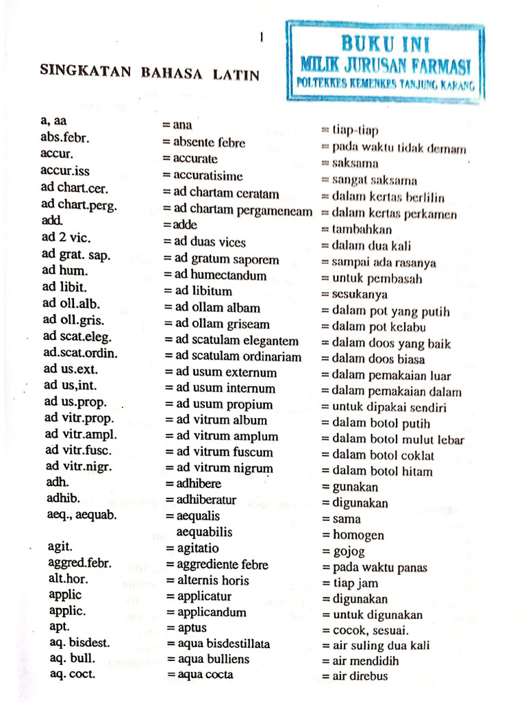 Bahasa Latin Resep | PDF