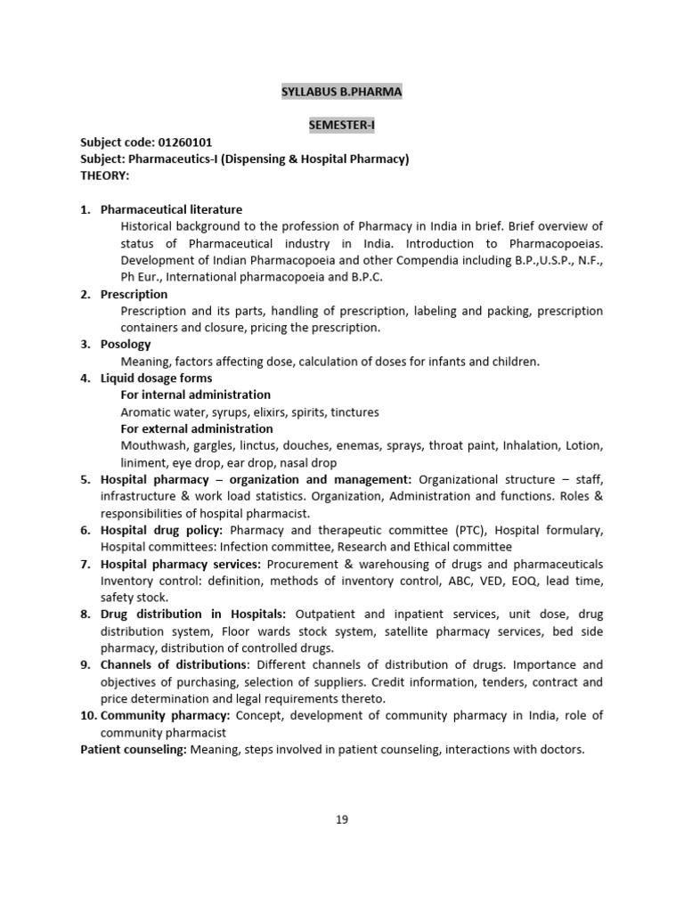Syllabus B Pharmacy | PDF | Filtration | Distillation