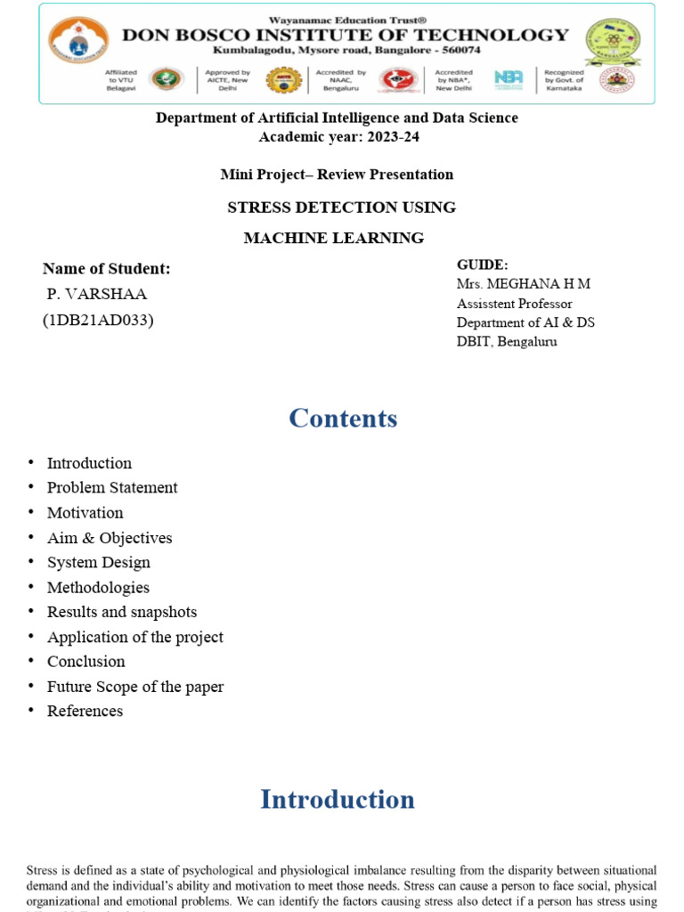 Stress Detection | PDF | Artificial Intelligence | Intelligence (AI ...