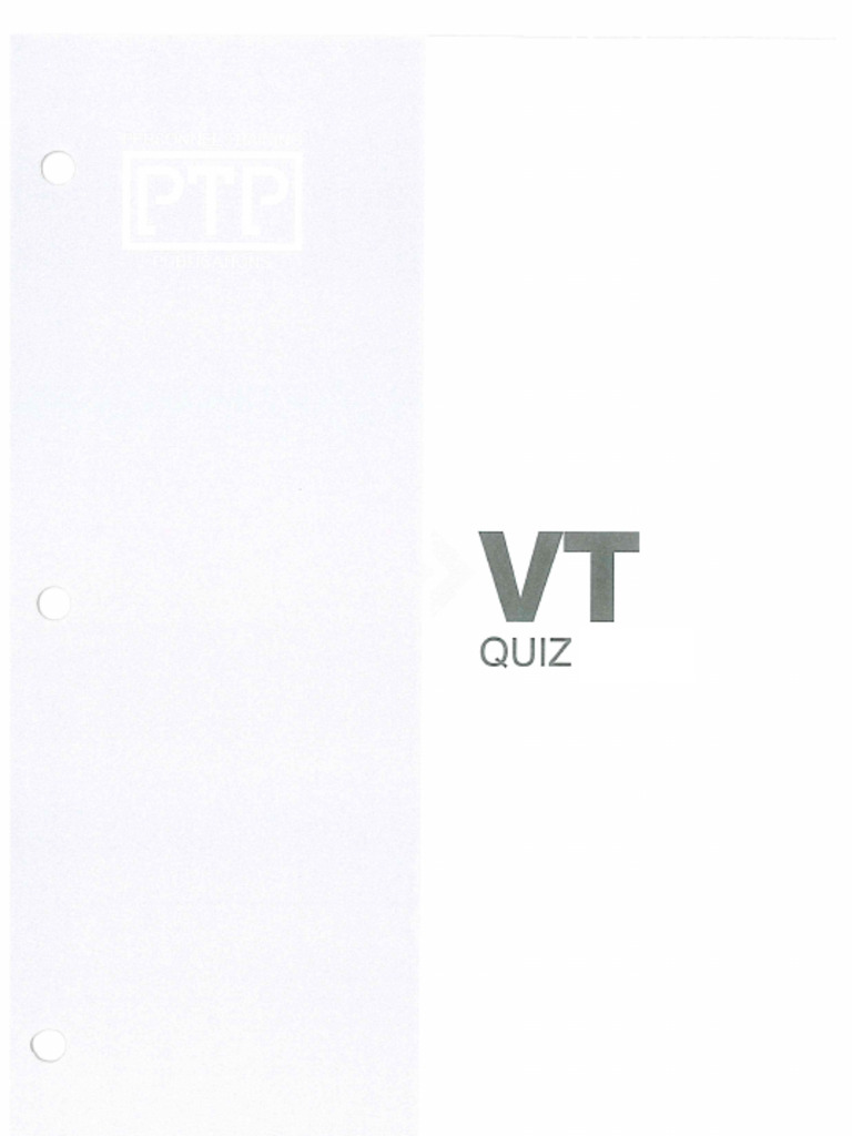 ASNT PTP VT Level 1 QUIZ (Students) - 1 | PDF