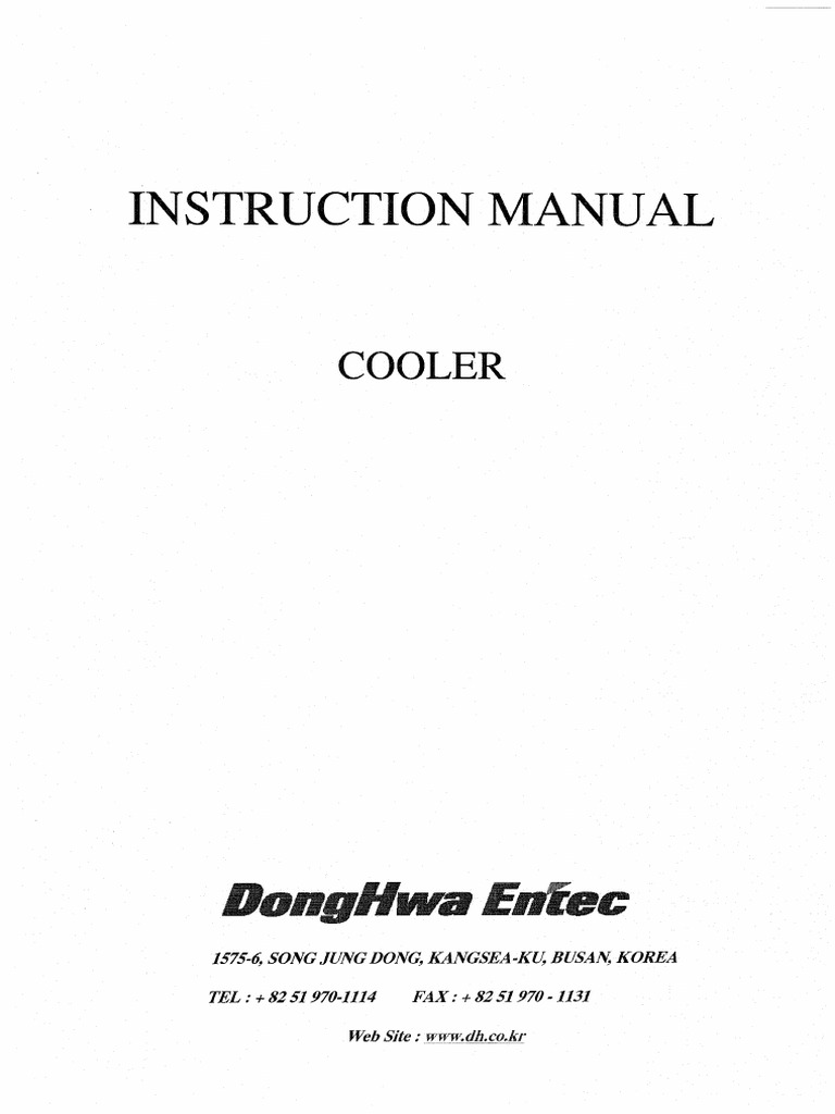 Manual For Cooler | PDF