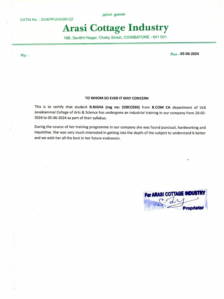 TRAINING Completion Letter | PDF