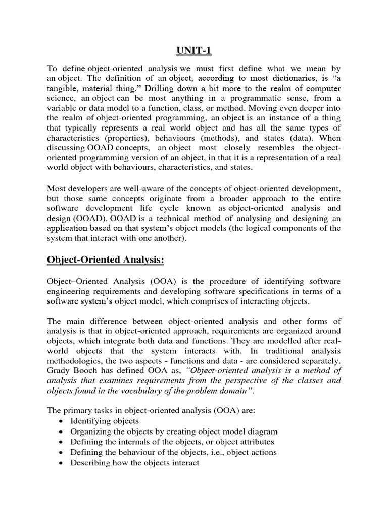 C++ Unit-1 Notes | PDF | Conceptual Model | Software Engineering