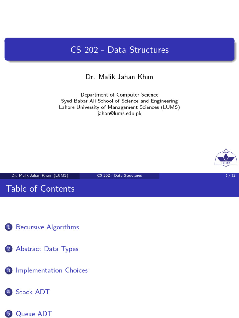 CS202 03 ListADT | PDF | Queue (Abstract Data Type) | Data Management