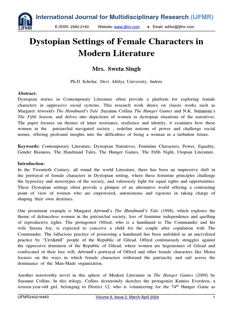 Dystopian Female Characters in Literature | PDF | Utopian And Dystopian ...
