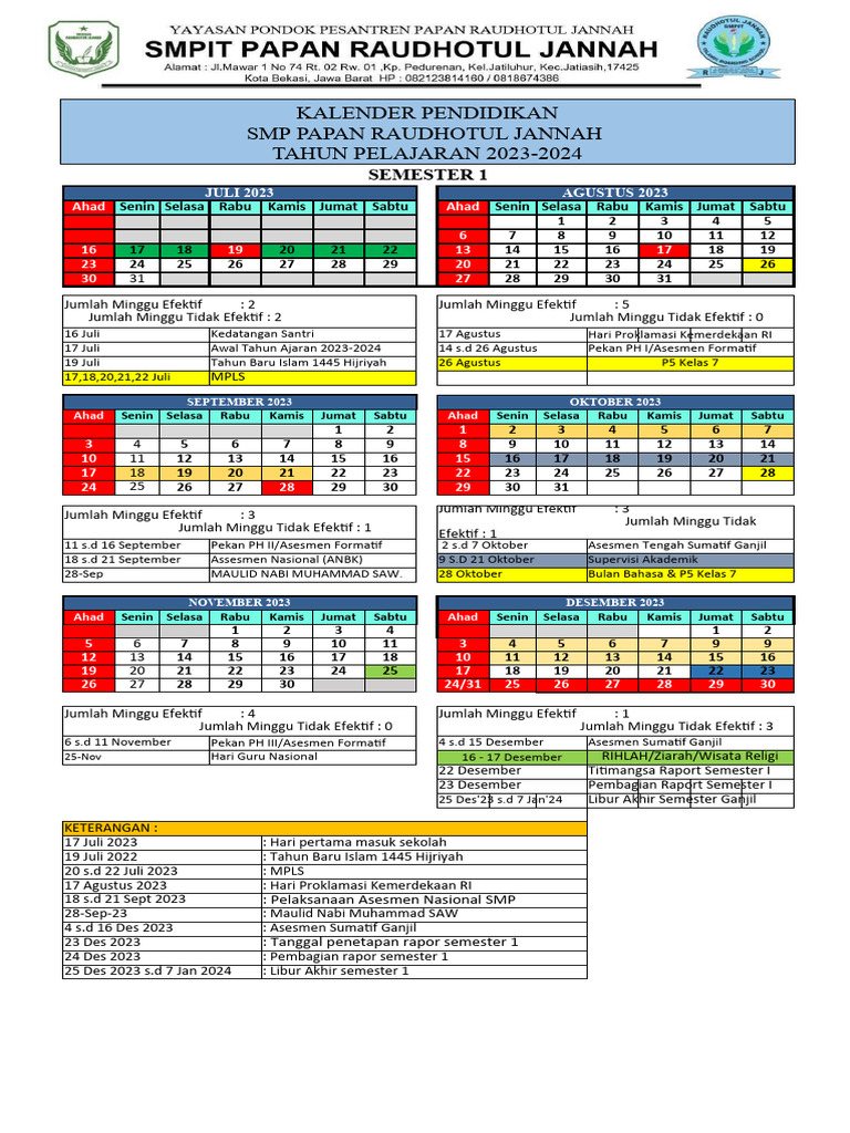 Kaldik PRJ 2023-2024 SMP | PDF
