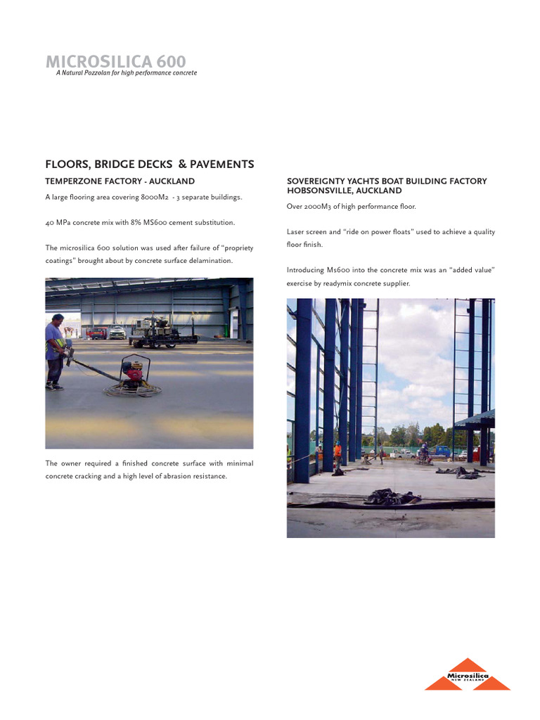 Micro-Silica Case Studies Floors | PDF | Structural Engineering | Concrete