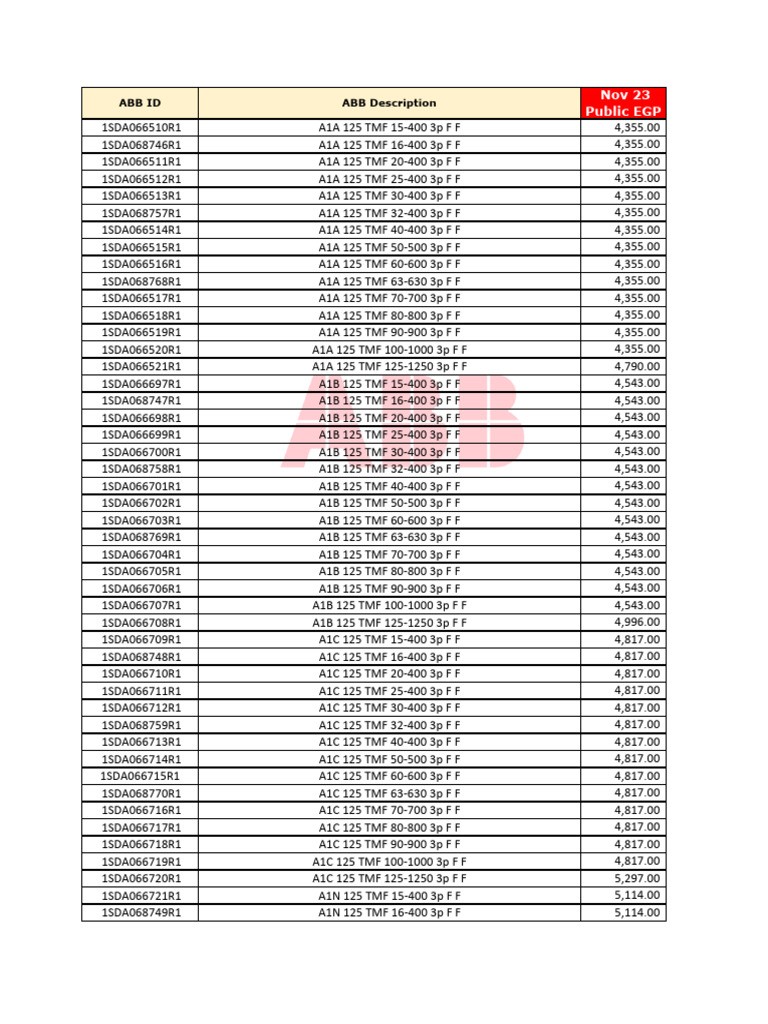 Public Price List Nov'23 | PDF | Power (Physics) | Equipment