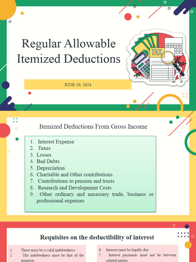 Regular Allowable Itemized Deductions - 2024 | PDF | Tax Deduction ...
