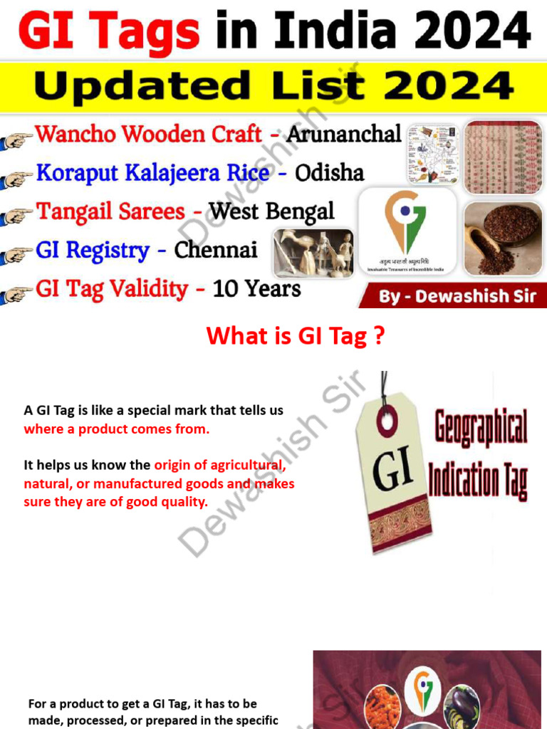 GI Tags in India: 2024 Overview | PDF