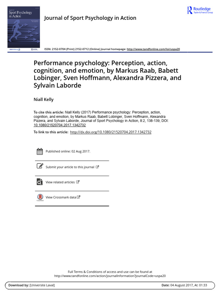 Performance Psychology Perception Action | PDF | Psychology | Emotions