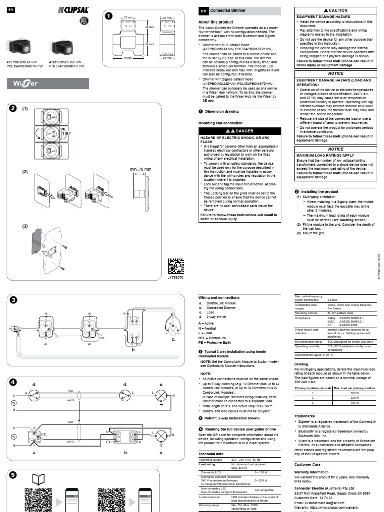Jyt55070-Wiser Iconic Connected Dimmer | PDF | Electrical Wiring | Fuse ...