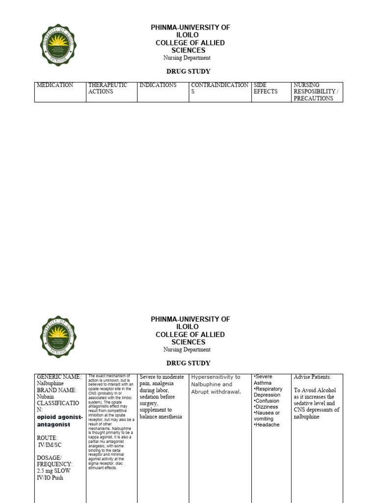 Nalbuphine (Nubain) | PDF | Psychoactive Drugs | Pharmacology
