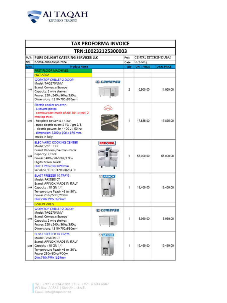 TAX PROFORMA INVOICE P-3094+3096-Taqah - 2024 PURE DELIGHT FIRST ...
