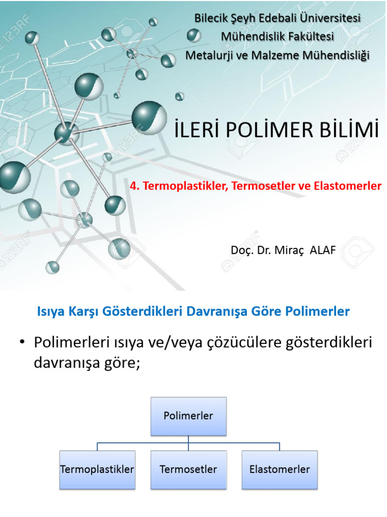 Termoplastikler, Termosetler Ve Elastomerler | PDF