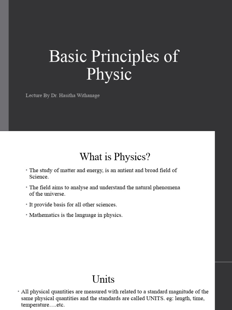 Week 1basic Principles Physics | PDF | Force | Torque