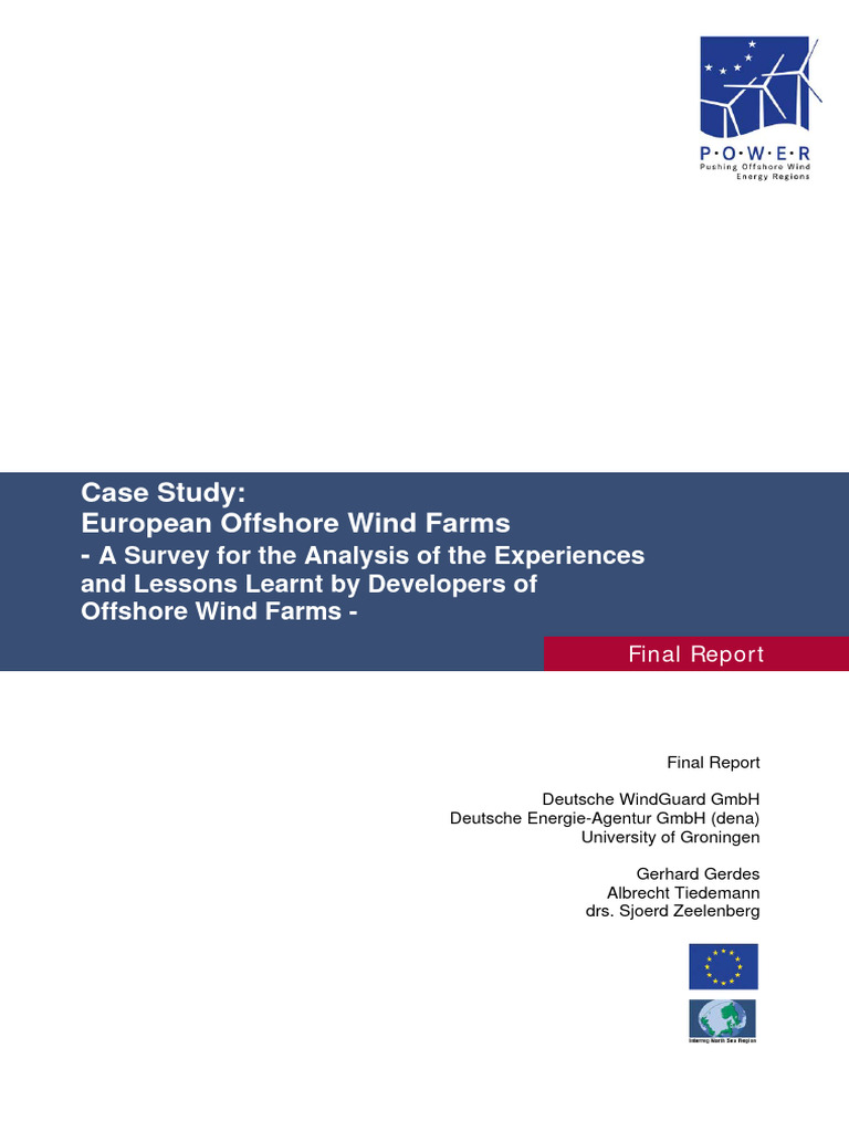 A Survey For The Analysis by Developers of Offshore Wind Farms | PDF | Offshore Wind Power ...