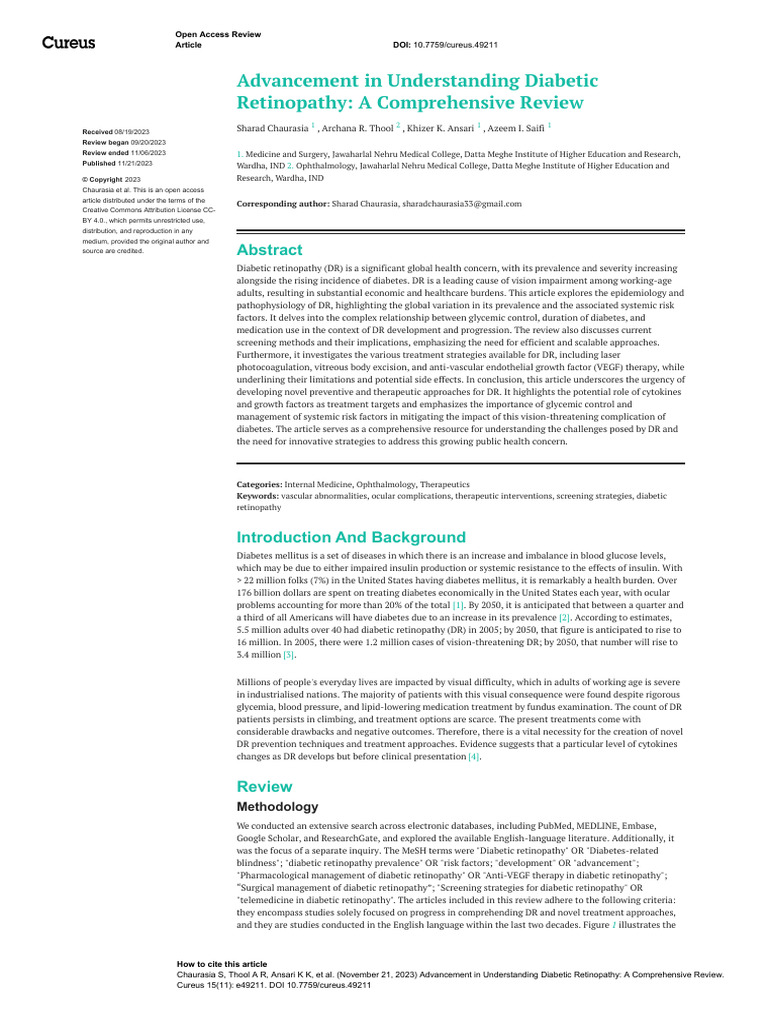 Advancement in Understanding Diabetic | PDF | Diabetes | Clinical Medicine