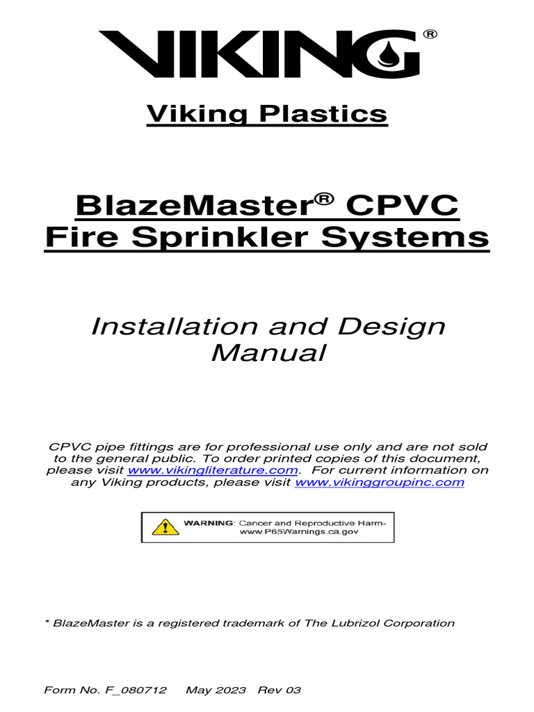 CPVC Installation Guide | PDF | Fire Sprinkler System | Pipe (Fluid ...