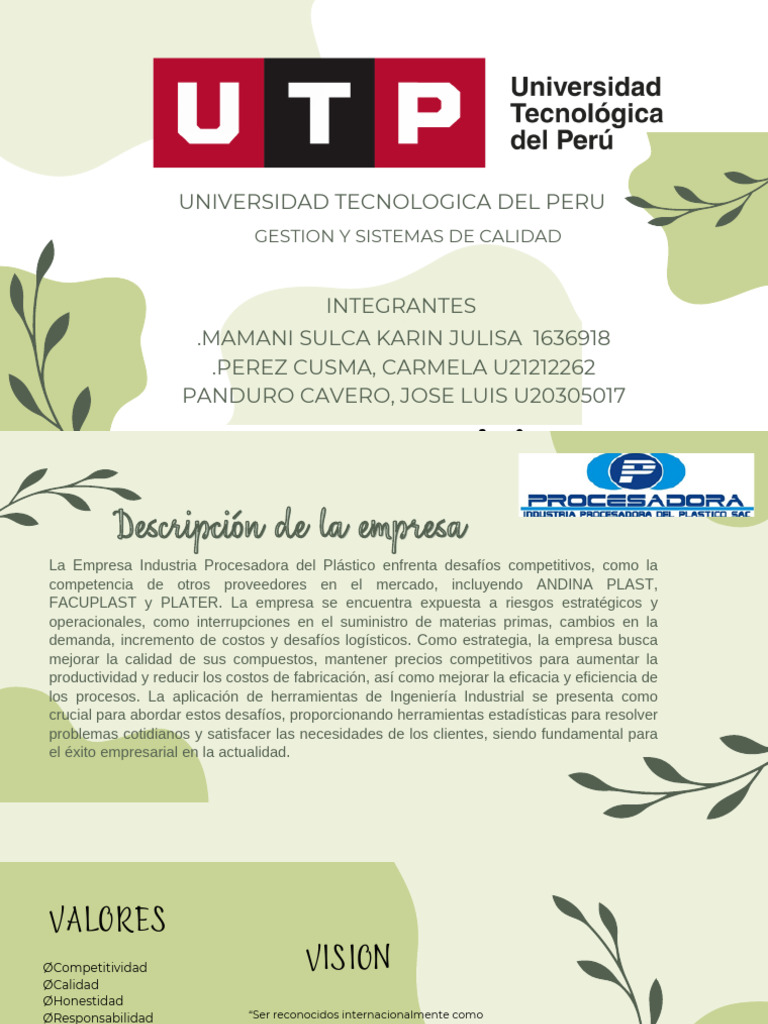 Trabajo Final Grupo8 | PDF | Calidad (comercial) | Liderazgo