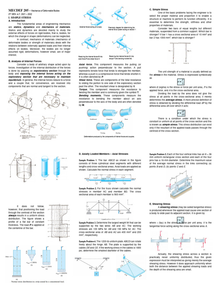 Introduction and Simple Stresses | PDF | Stress (Mechanics) | Strength ...