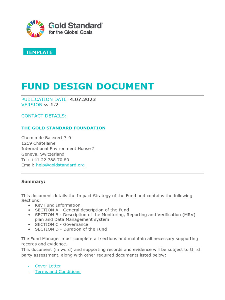 1 SCF Fund DD v.1.2 | PDF | Agriculture | Renewable Energy