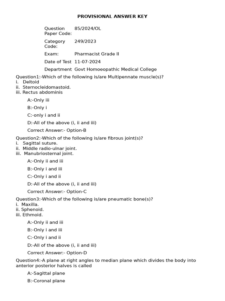 85 24 Provl Key Pharmacist - 0 | PDF | Homeopathy | Cardiopulmonary ...