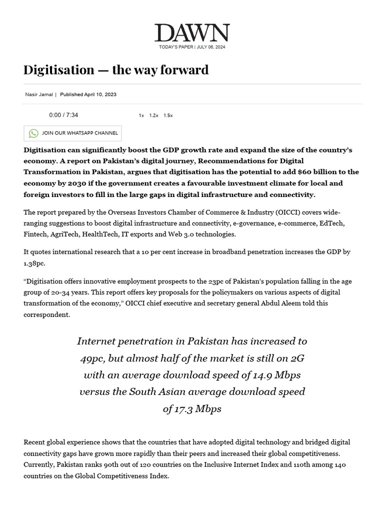 Digitisation - The Way Forward | PDF | Internet Access | E Commerce