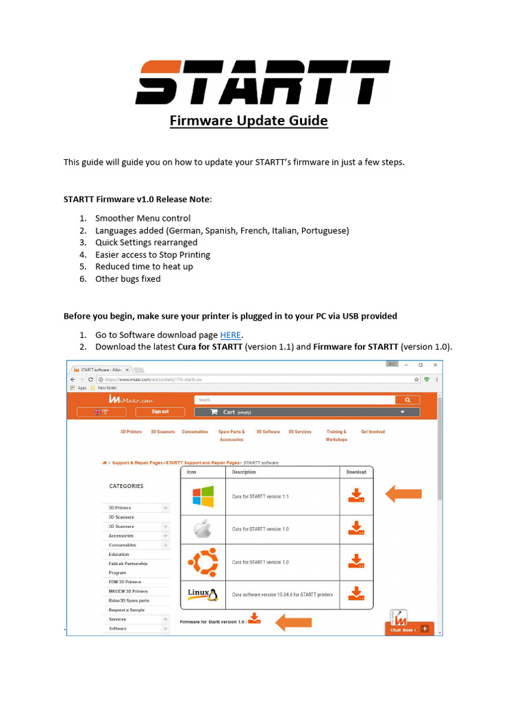 STARTT Firmware Update Guide | PDF