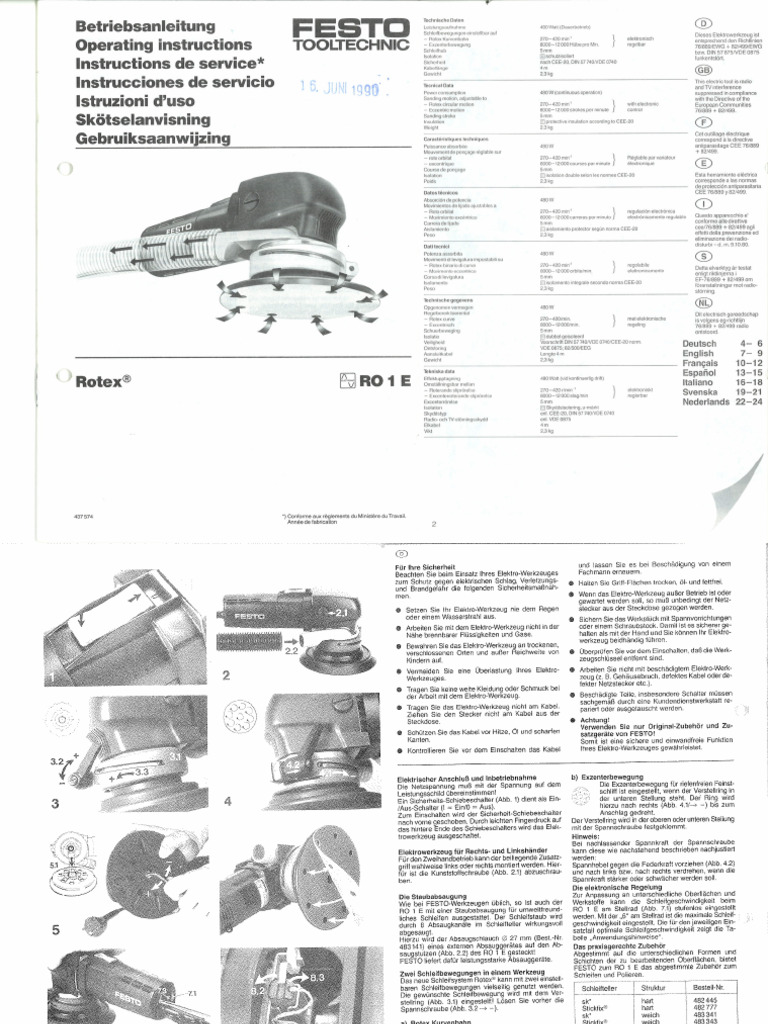 Festo RO 1 E Orbital Sander | PDF