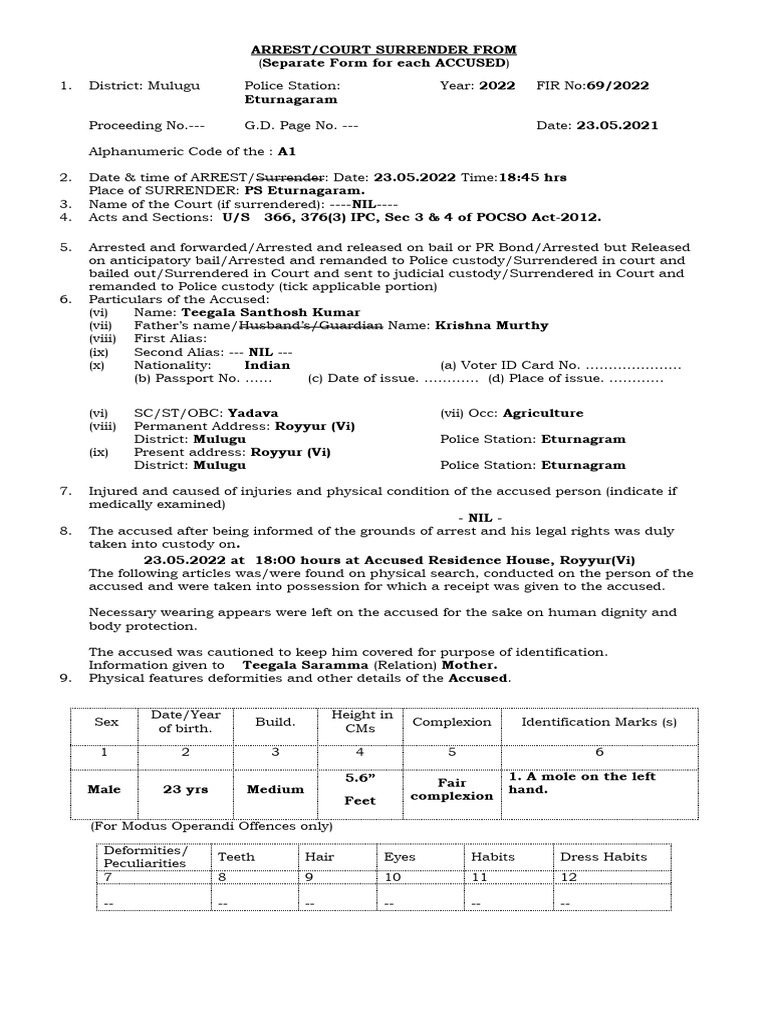 Arrest Cards | PDF | Bail | Arrest