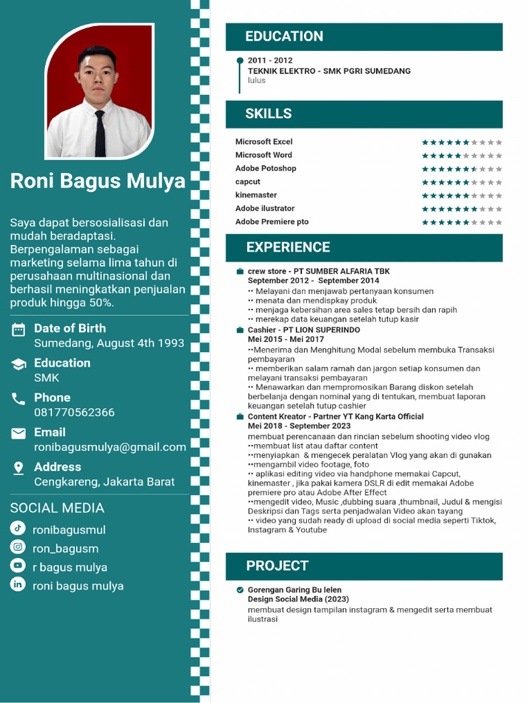 CV Roni Bagus M - JKT | PDF