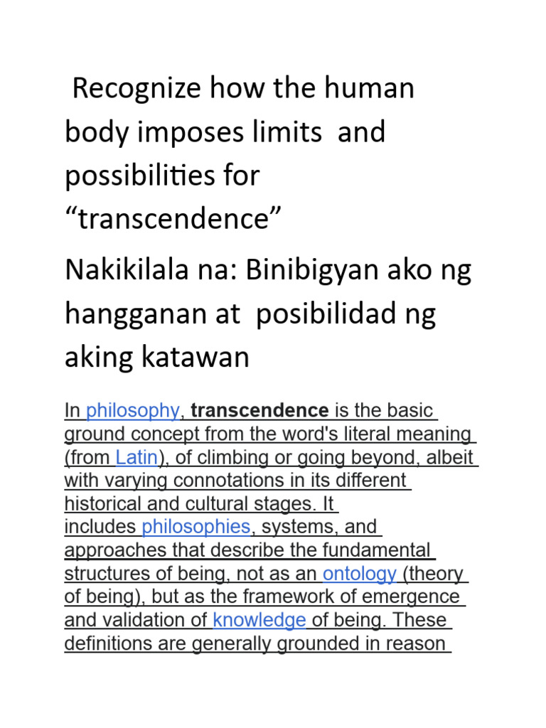 Lesson7 - ITP112223 | PDF | Transcendence (Philosophy) | Western Philosophy