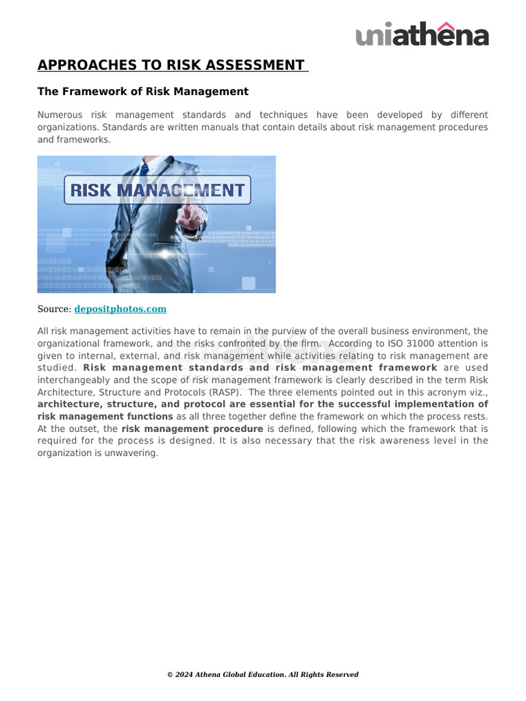 Approaches To Risk Assessment | PDF | Risk Management | Risk
