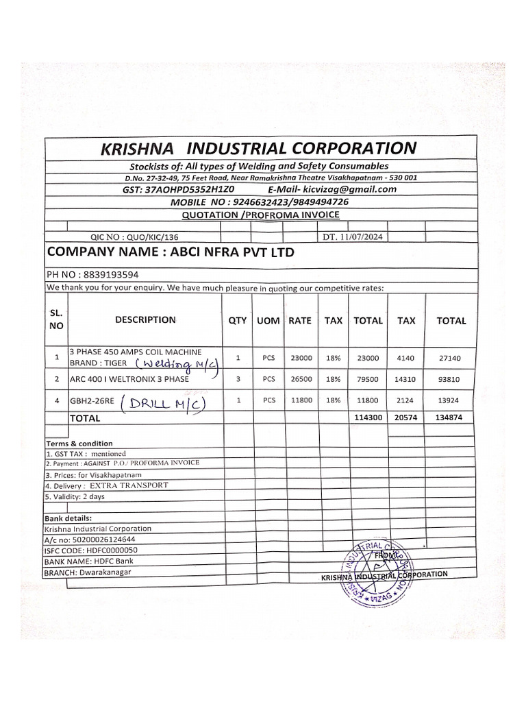 Quotation For Fixed Assets | PDF