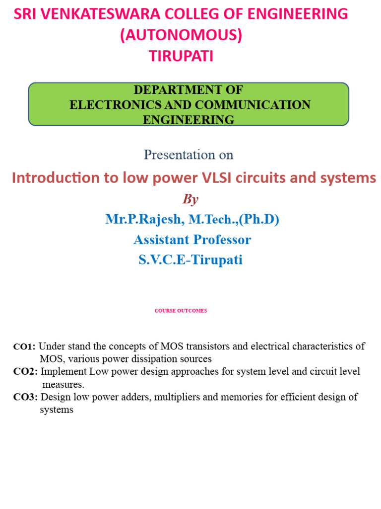 Unit I Lpvlsi Pdf Field Effect Transistor Mosfet