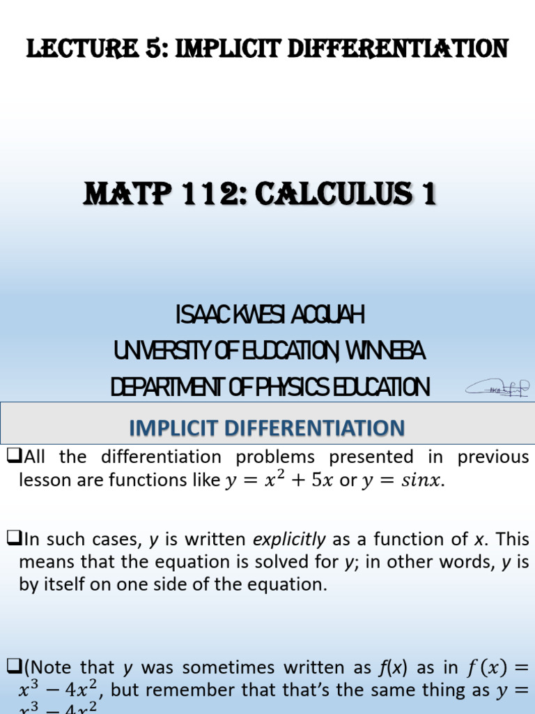 Lecture 5-1 | PDF | Derivative | Subtraction